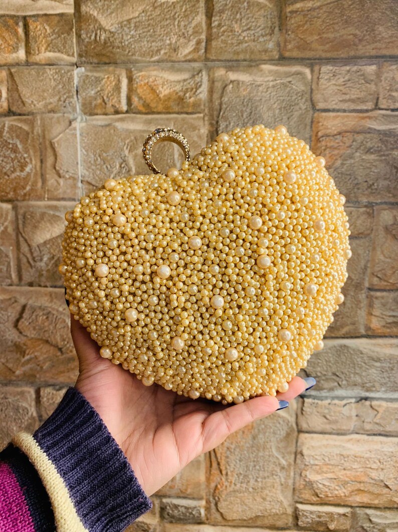 Adorable Heart Shaped Embellish Woman Wedding Handbag - Etsy