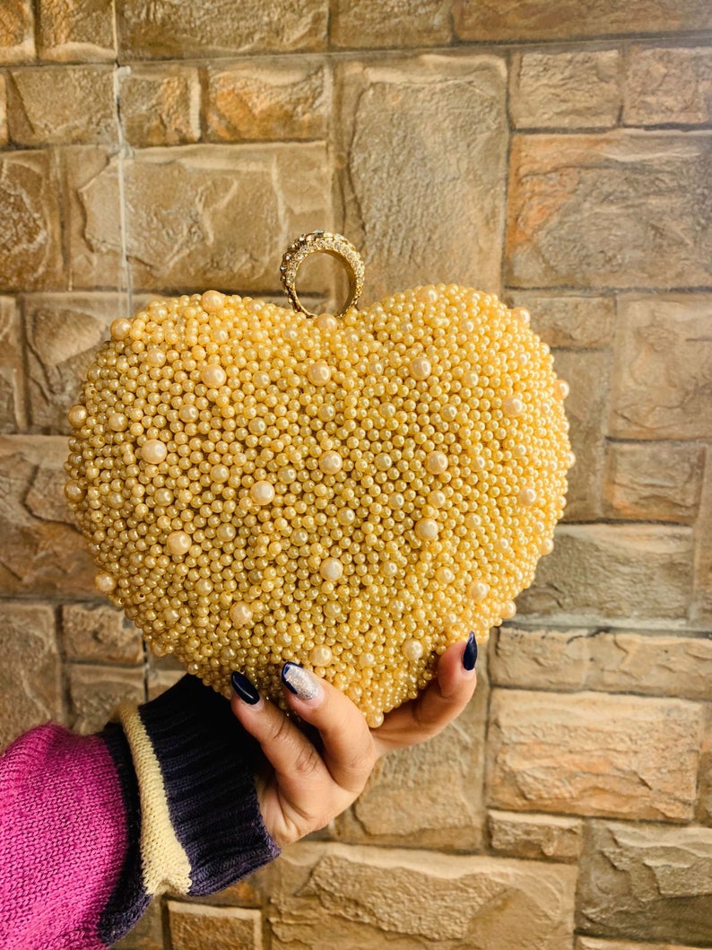 Adorable Heart Shaped Embellish Woman Wedding Handbag - Etsy