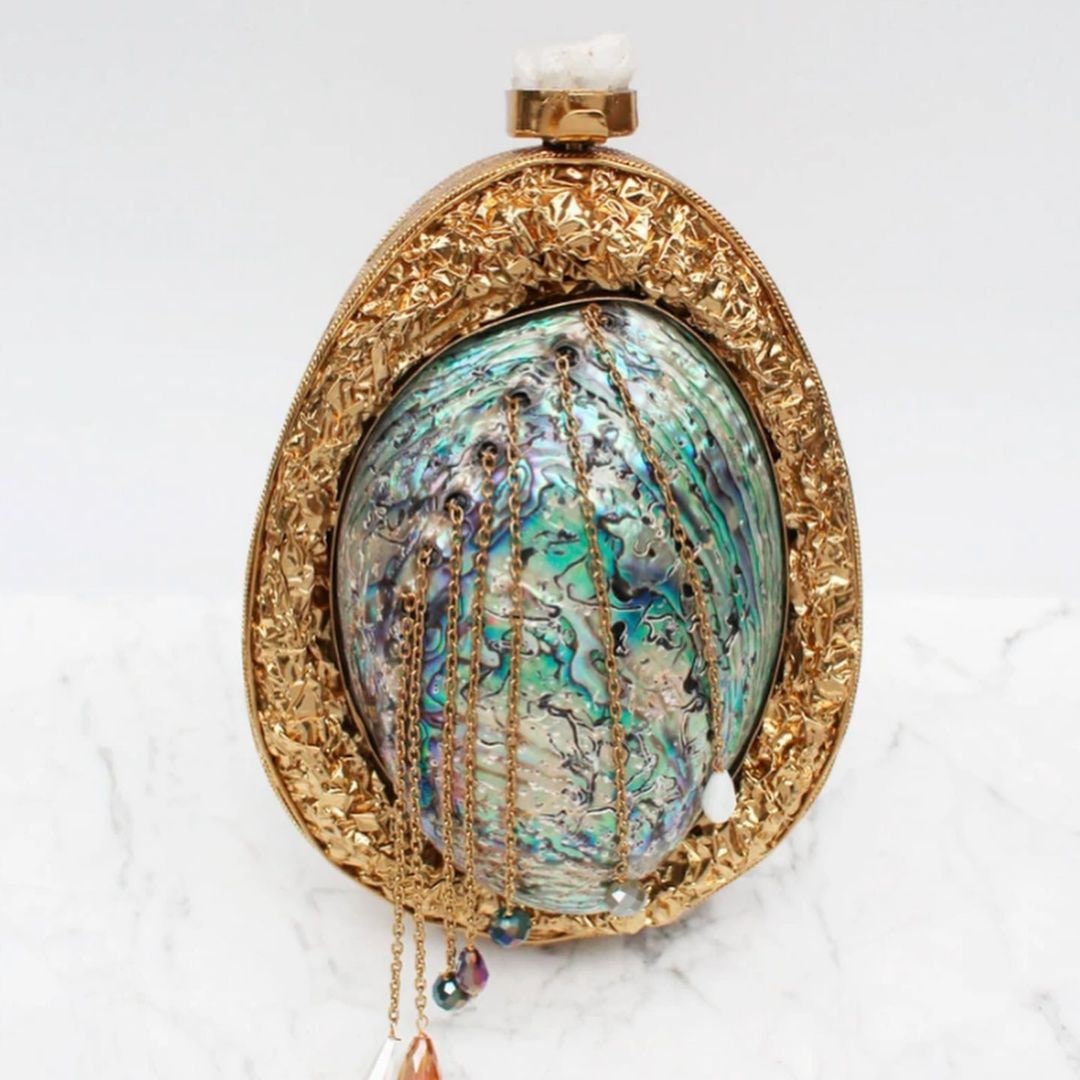 Indian Natural Handcrafted Sea Shell Clutch Bag, Clam Shell, Original ...