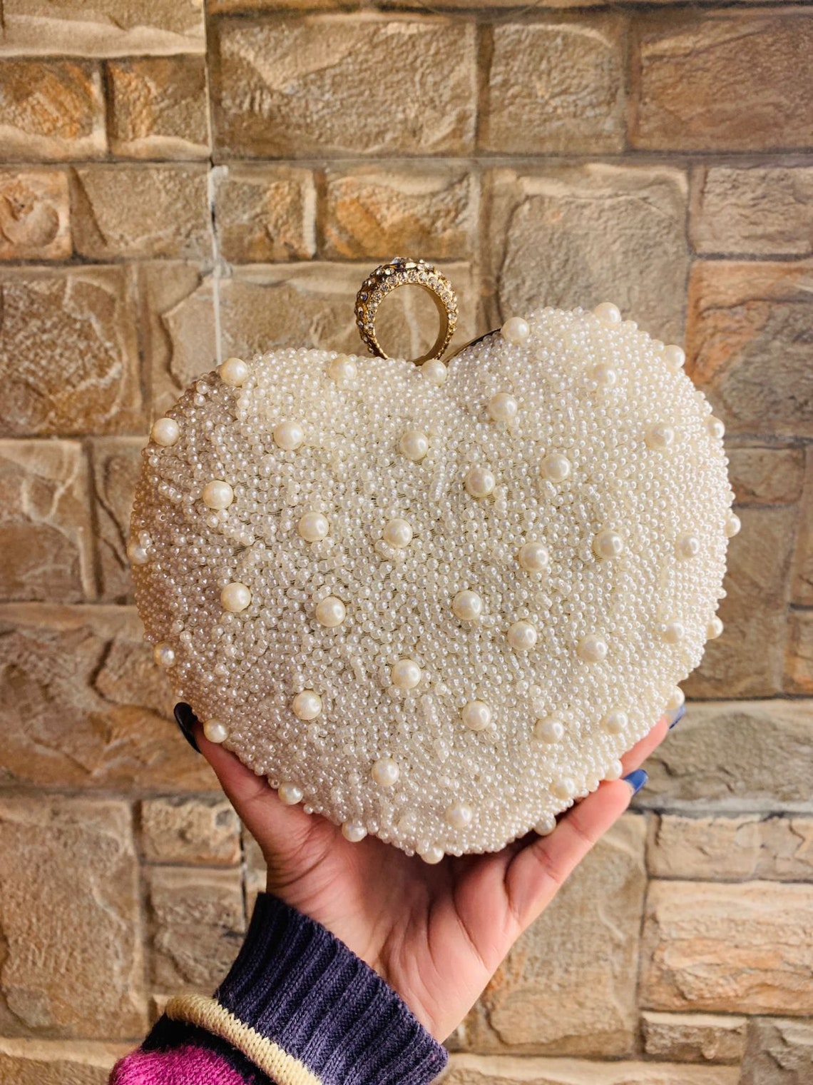 Adorable Heart Shaped Embellish Woman Wedding Handbag - Etsy