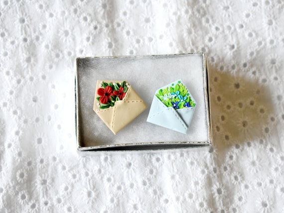 Floral Envelope Pin - Etsy