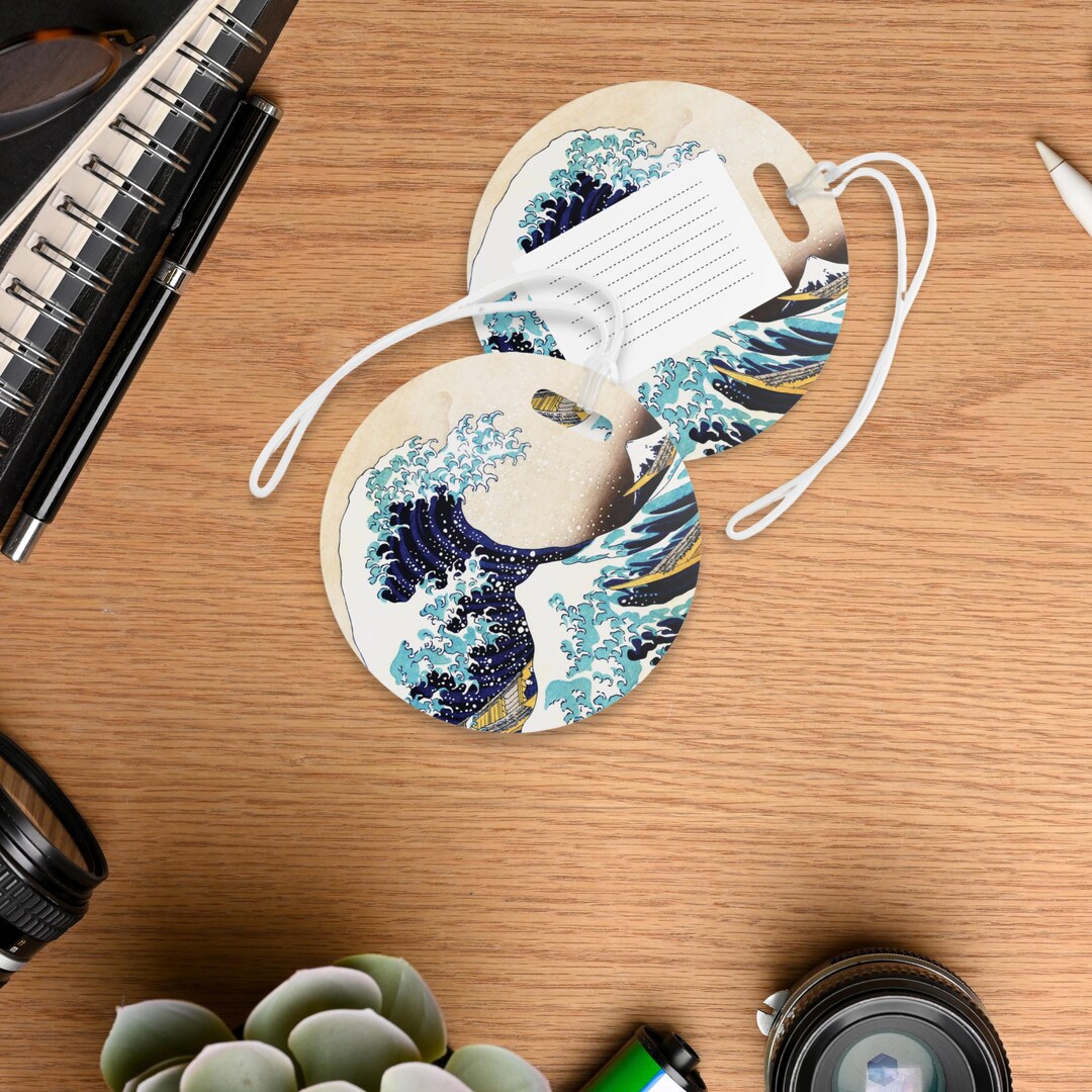 Katsushika Hokusai Great Wave off Kanagawa-inspired Luggage Tag W Acrylic Tie - Etsy