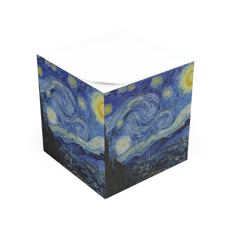 Van Gogh Starry Night-themed Note Cube - 700 Sheet Artistic Sticky ...
