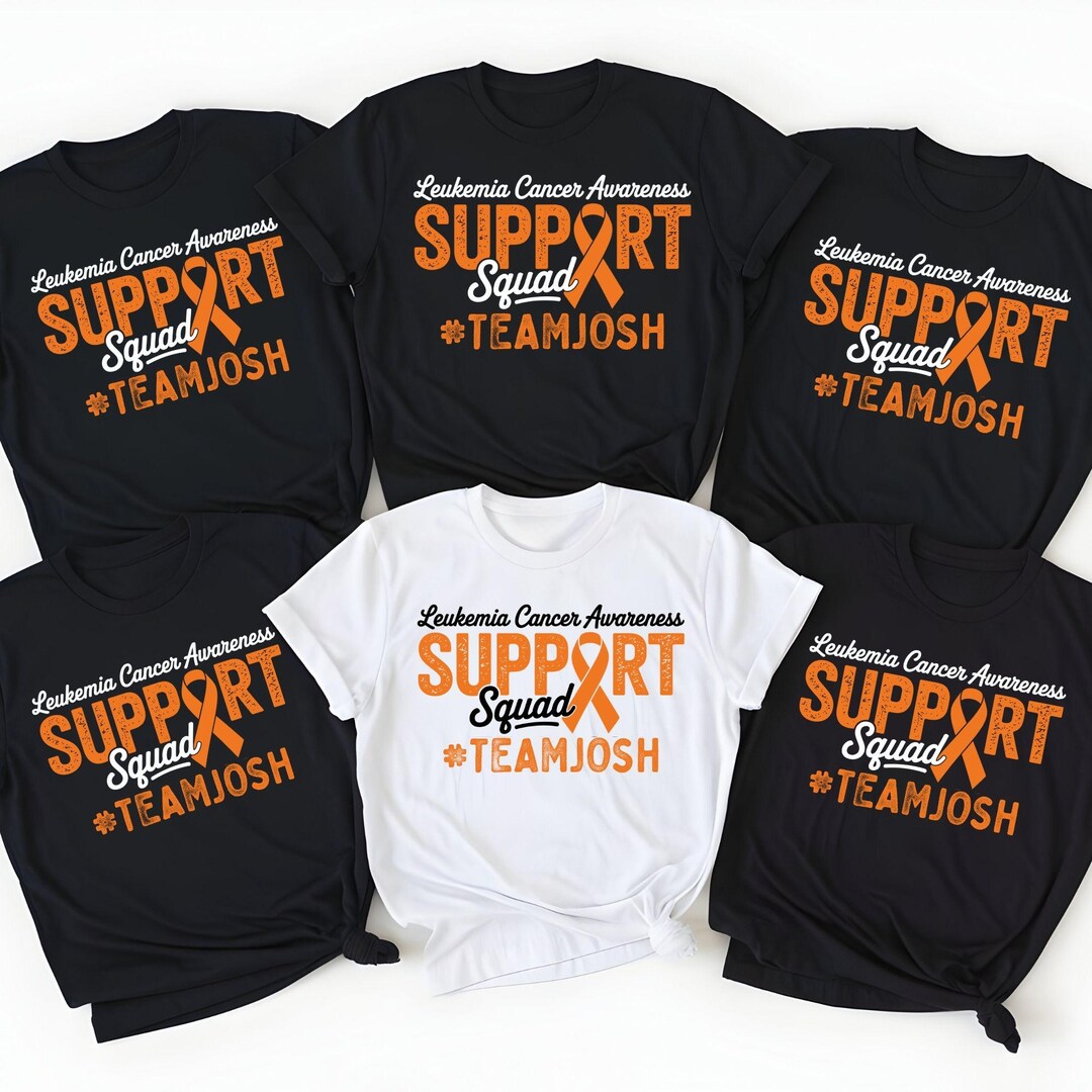 Leukemia Support Squad Custom Name Shirt, Leukemia Cancer Awareness T ...