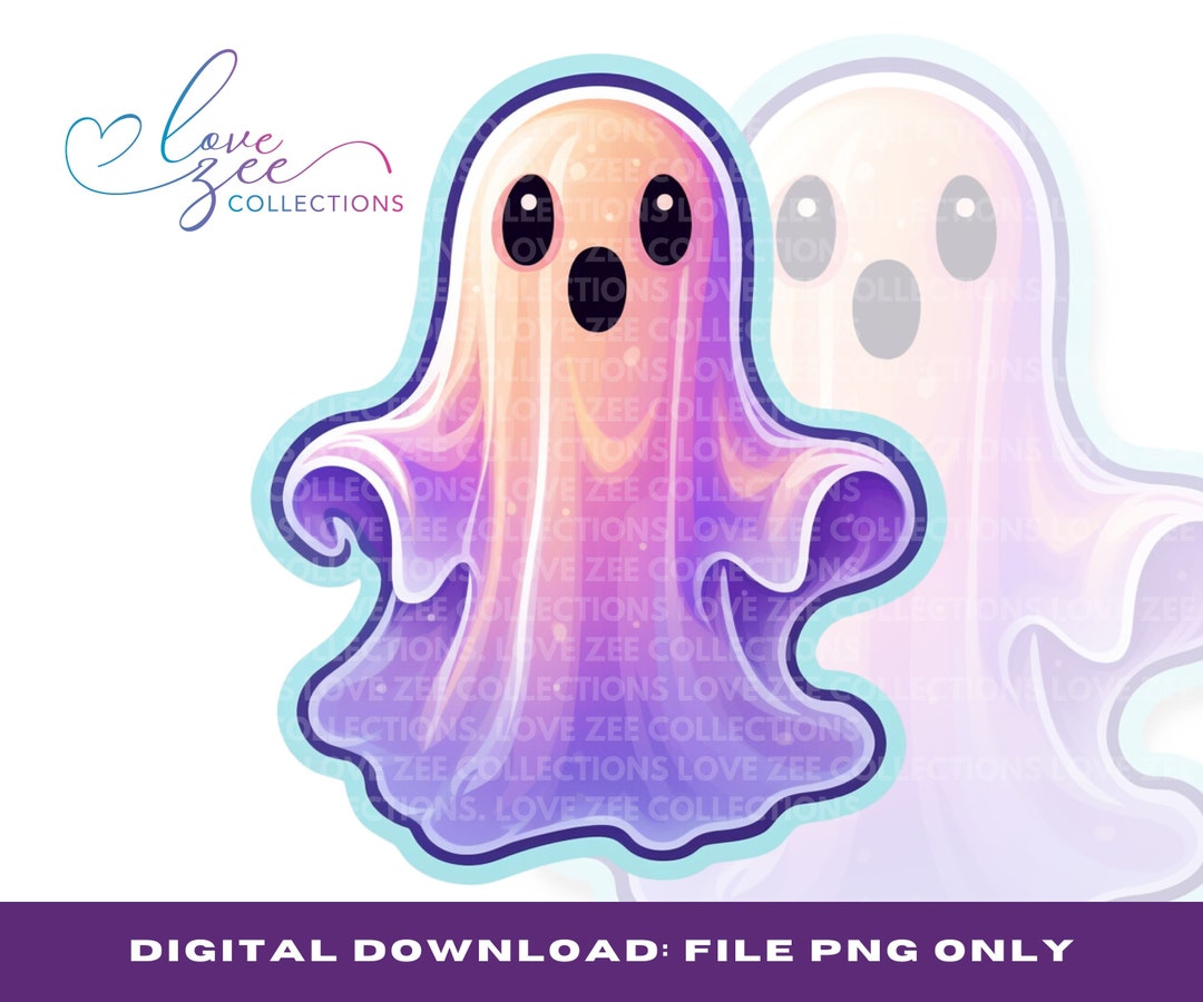 Pastel Ghost Halloween Clipart Set - Cute Spooky Digital Art ...