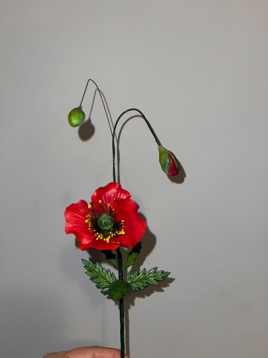 Gum Paste Poppy Flower Cake Topper Decoration - Etsy