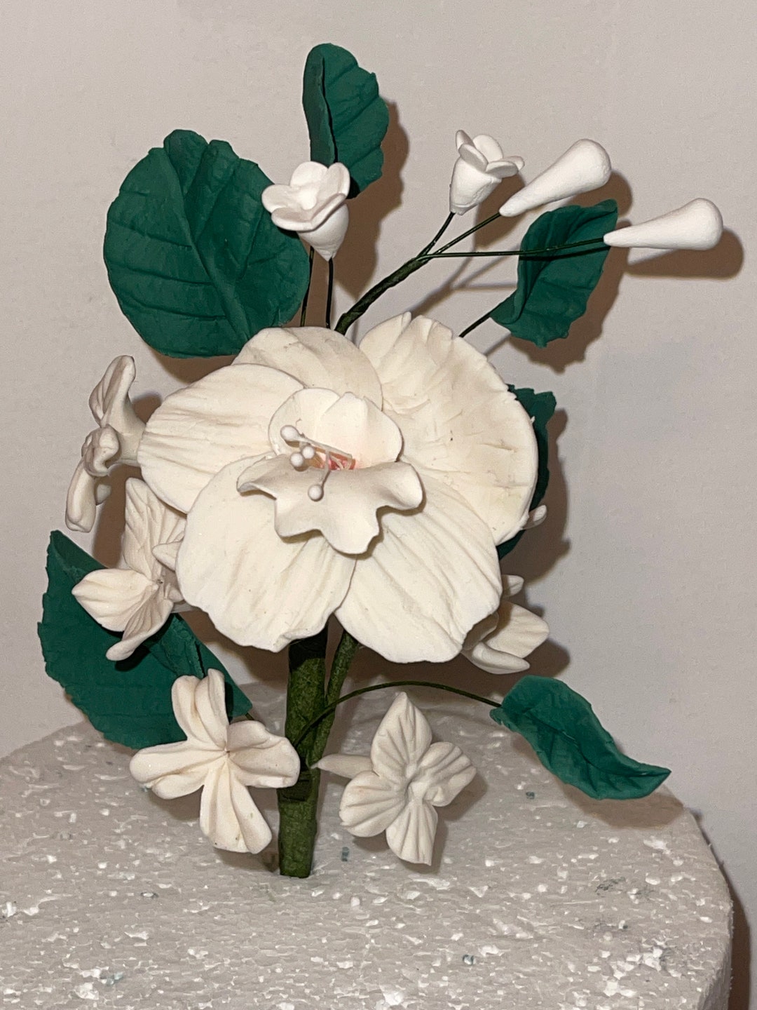 White Flowers Gum Paste - Etsy