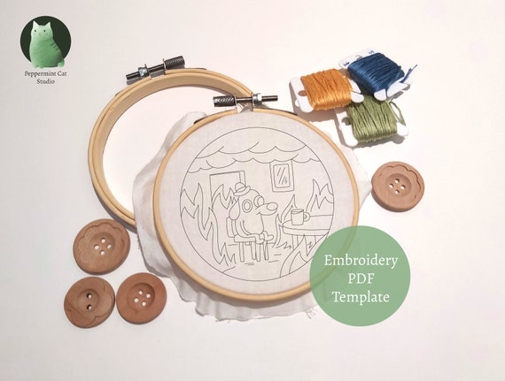 This is Fine Hand Embroidery Pattern Cartoon Dog Embroidery - Etsy