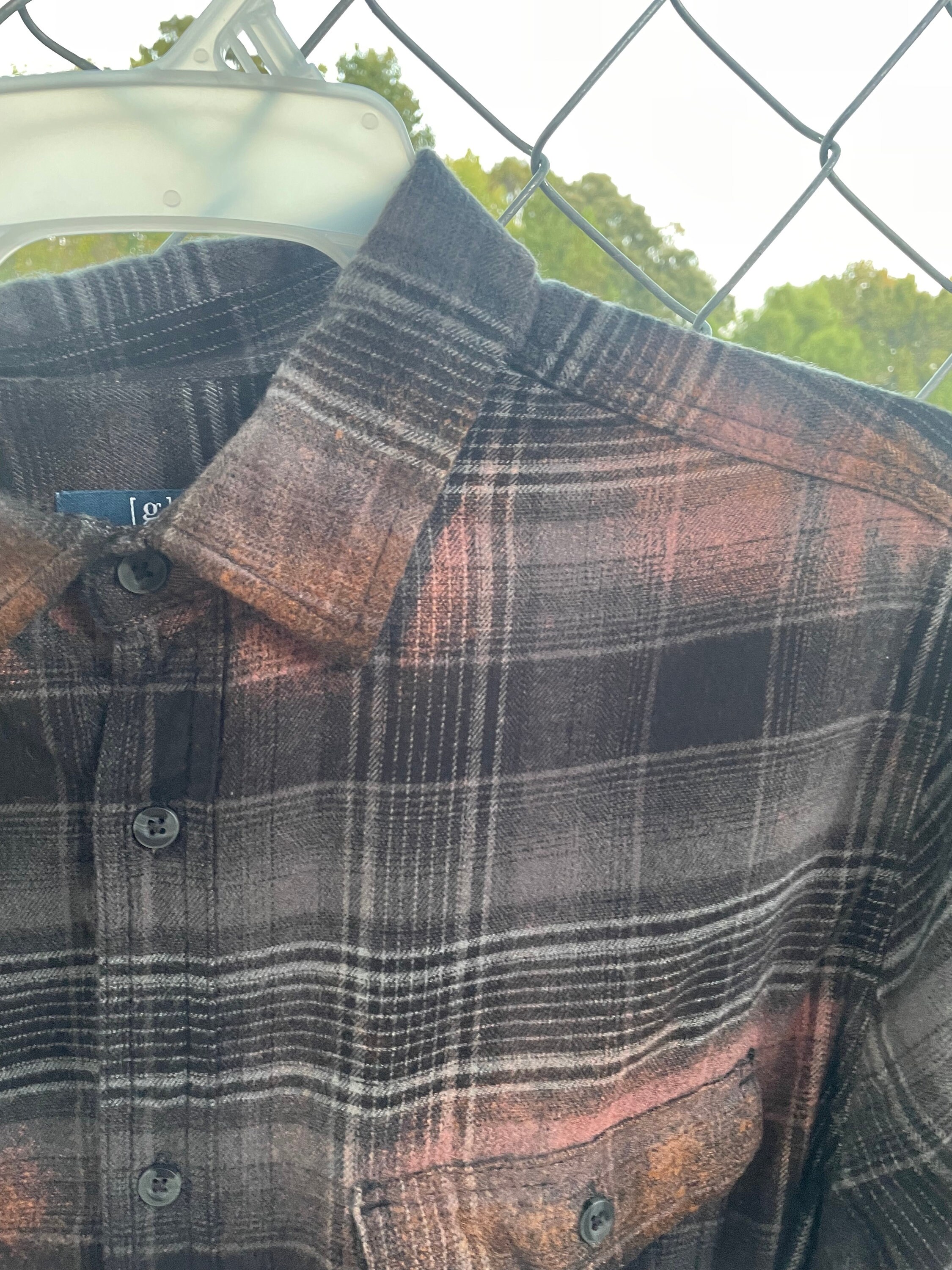 Bleached Flannel, Angel Wings on the Back of a Flannel Shirt, Angel Top ...