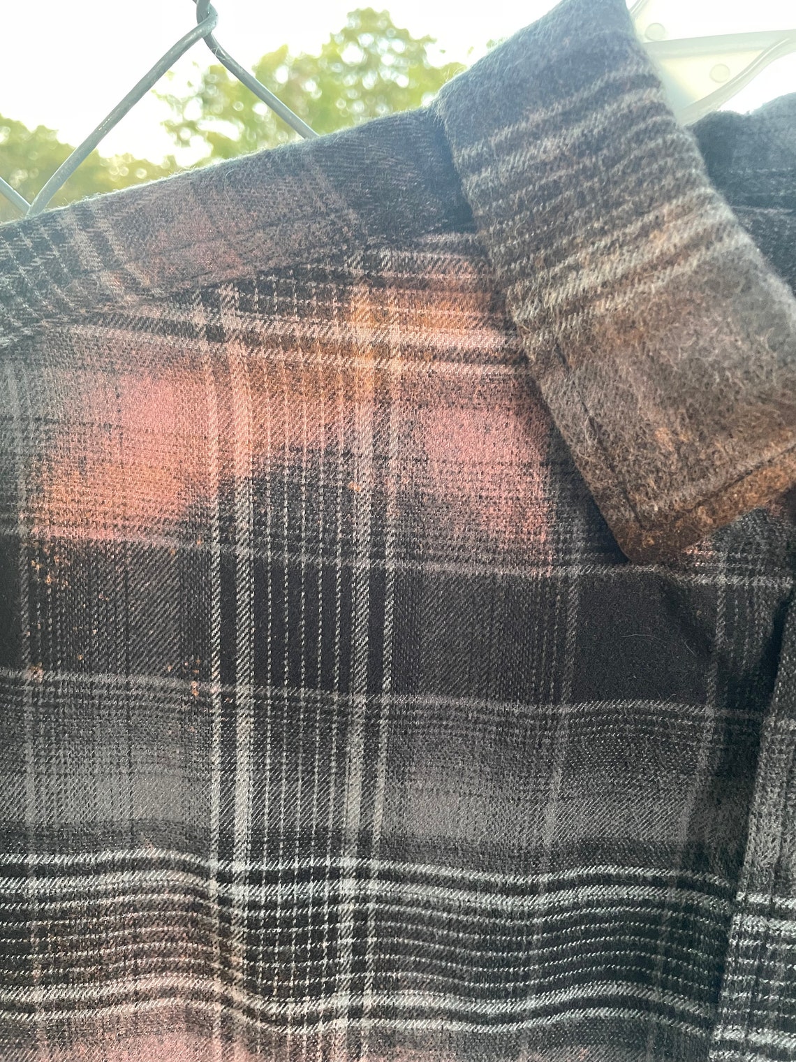 Bleached Flannel, Angel Wings on the Back of a Flannel Shirt, Angel Top ...