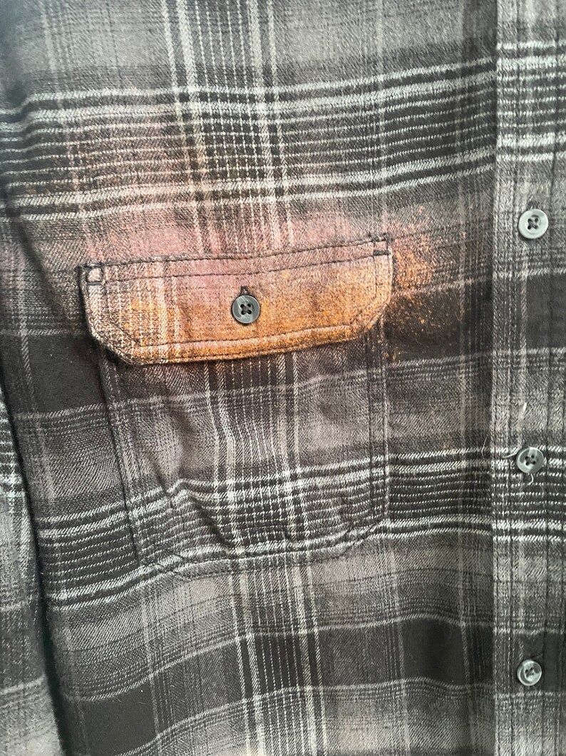 Bleached Flannel, Angel Wings on the Back of a Flannel Shirt, Angel Top ...