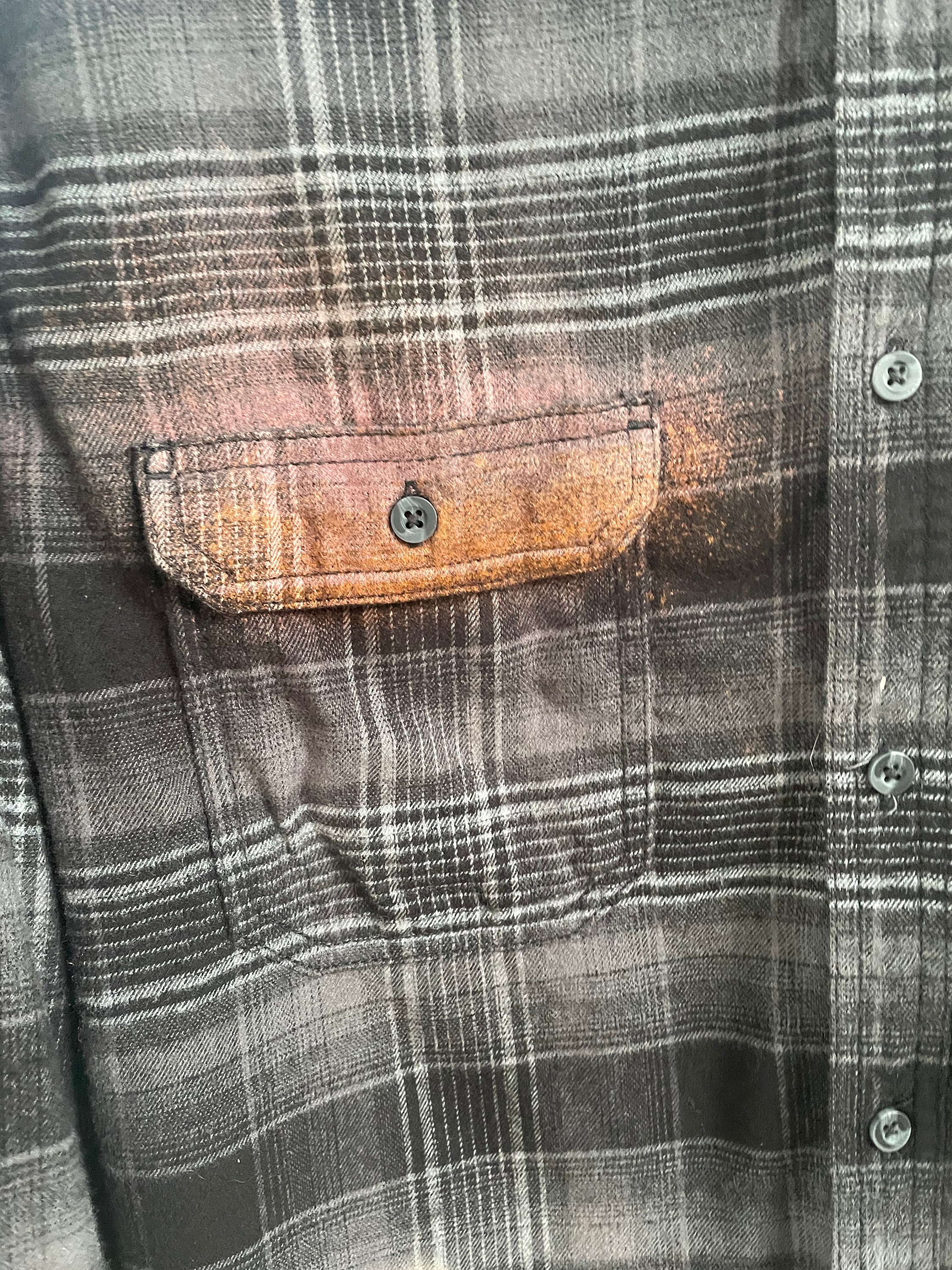 Bleached Flannel, Angel Wings on the Back of a Flannel Shirt, Angel Top ...