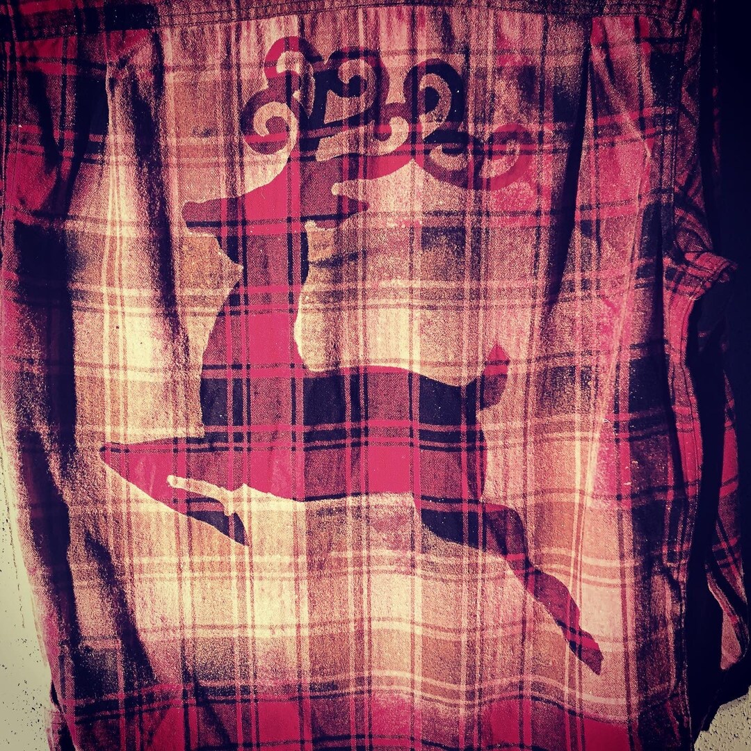 Bleached Flannel, Christmas Shirt, Holiday Wear, Snowman, Snowflake ...