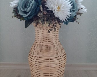 Large Rattan Vase | Etsy