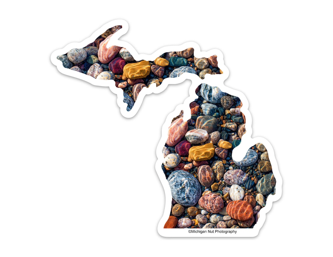 Michigan Sticker Lake Superior Stones Waterproof Vinyl Sticker - Etsy