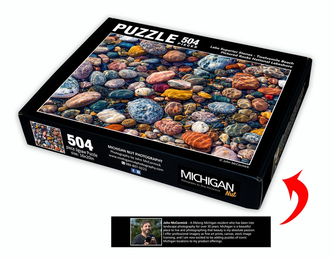Michigan Puzzle Lake Superior Stones 504 Piece Puzzle by Michigan Nut ...