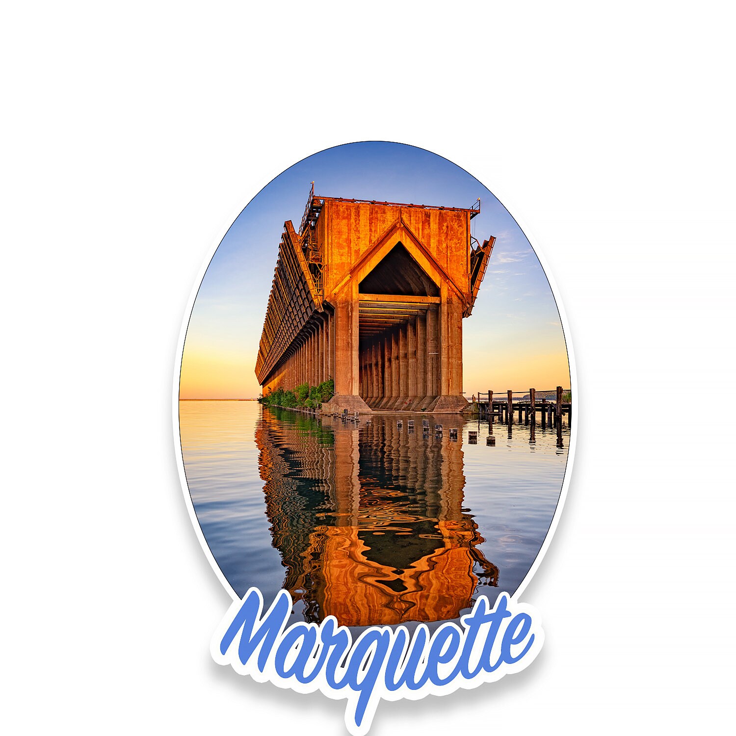 Michigan Sticker - Marquette Historic Ore Dock - Waterproof Vinyl ...