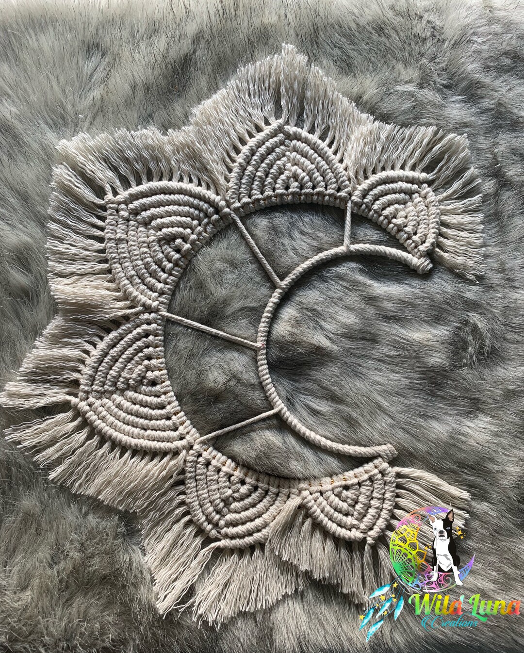 Macrame Moon, Macrame Wall Hanging, Moon Decoration, Macrame Home Decor ...