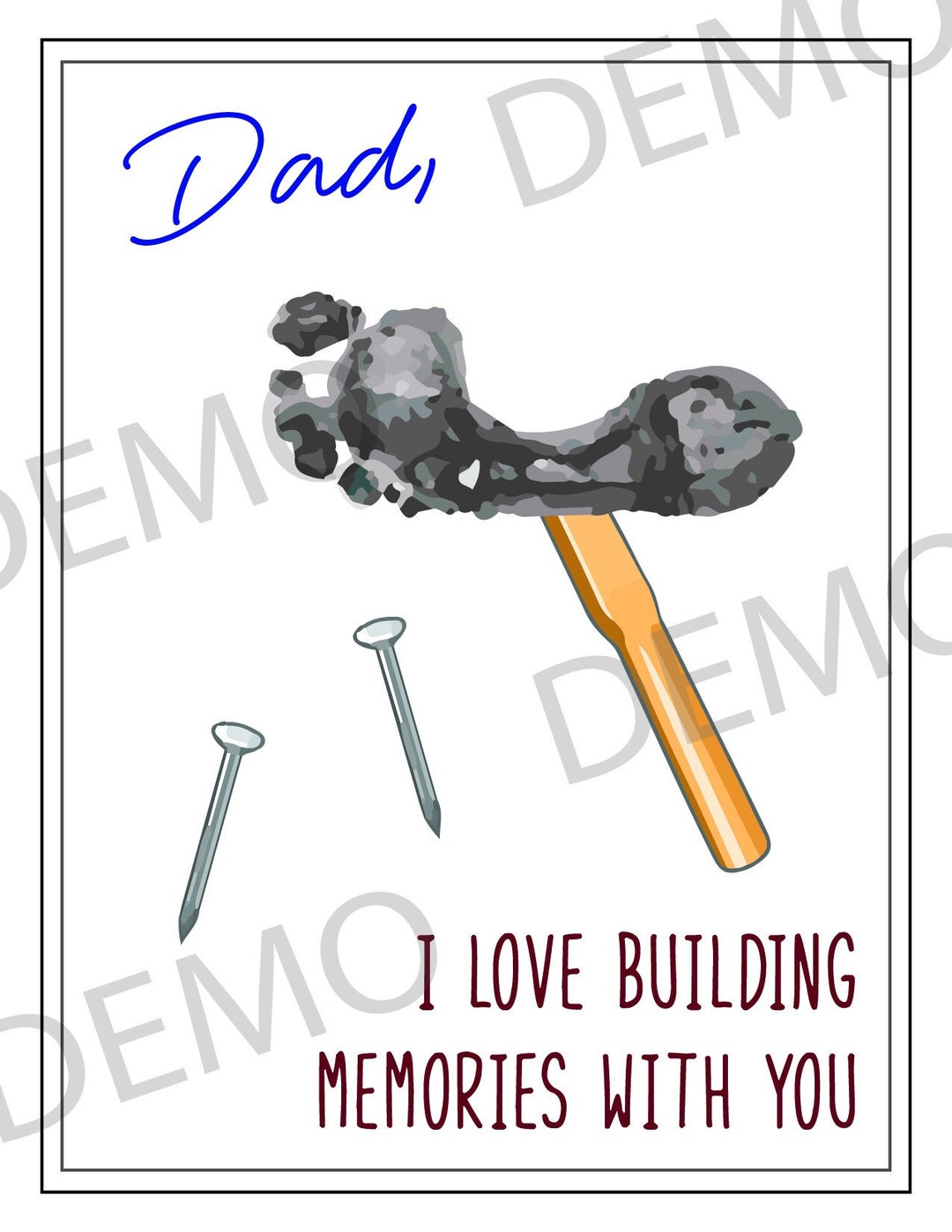 Dad Tools Footprint Craft, Printable Download, - Etsy