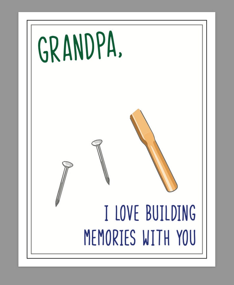 Grandpa Tool Printable Footprint Craft - Etsy