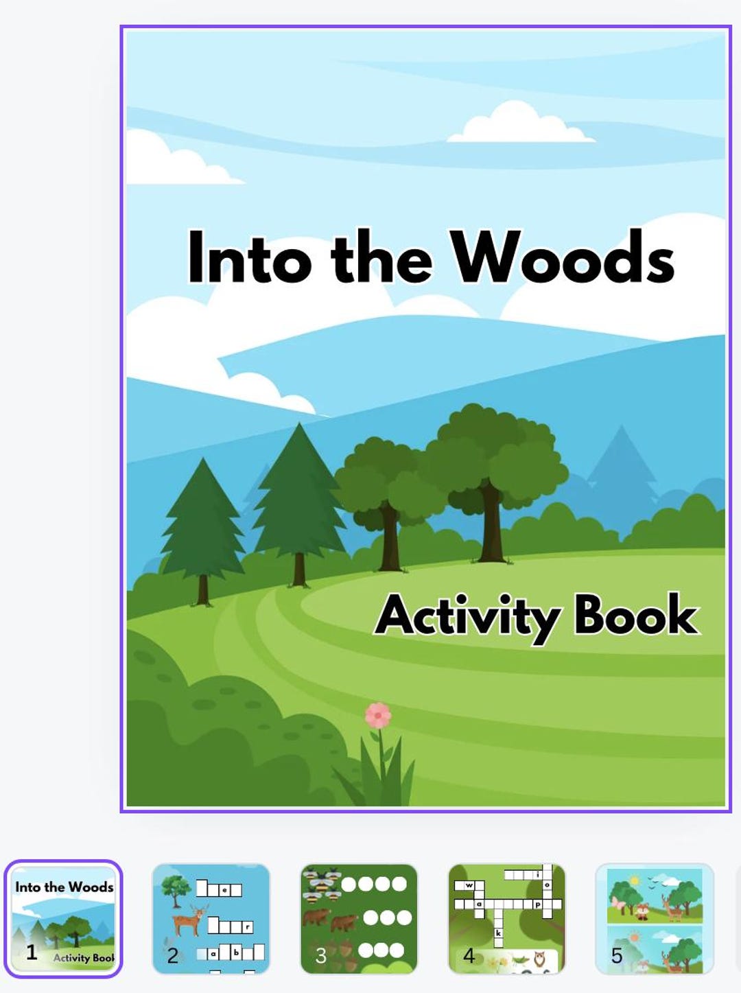 Printable Activity Book Into the Woods - Etsy