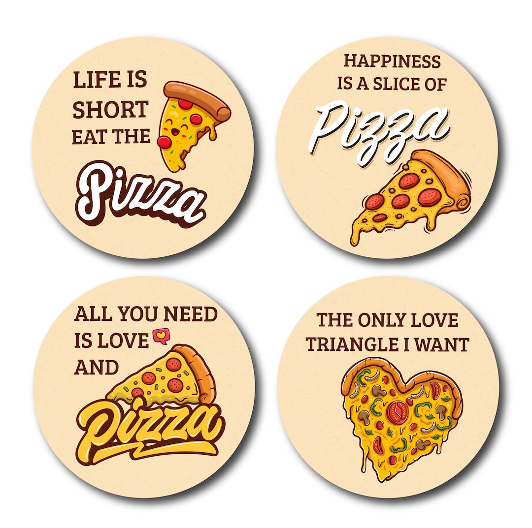 Pizza Coasters for Drinks, Birthday Gift, Movie Night Food, Birthday ...