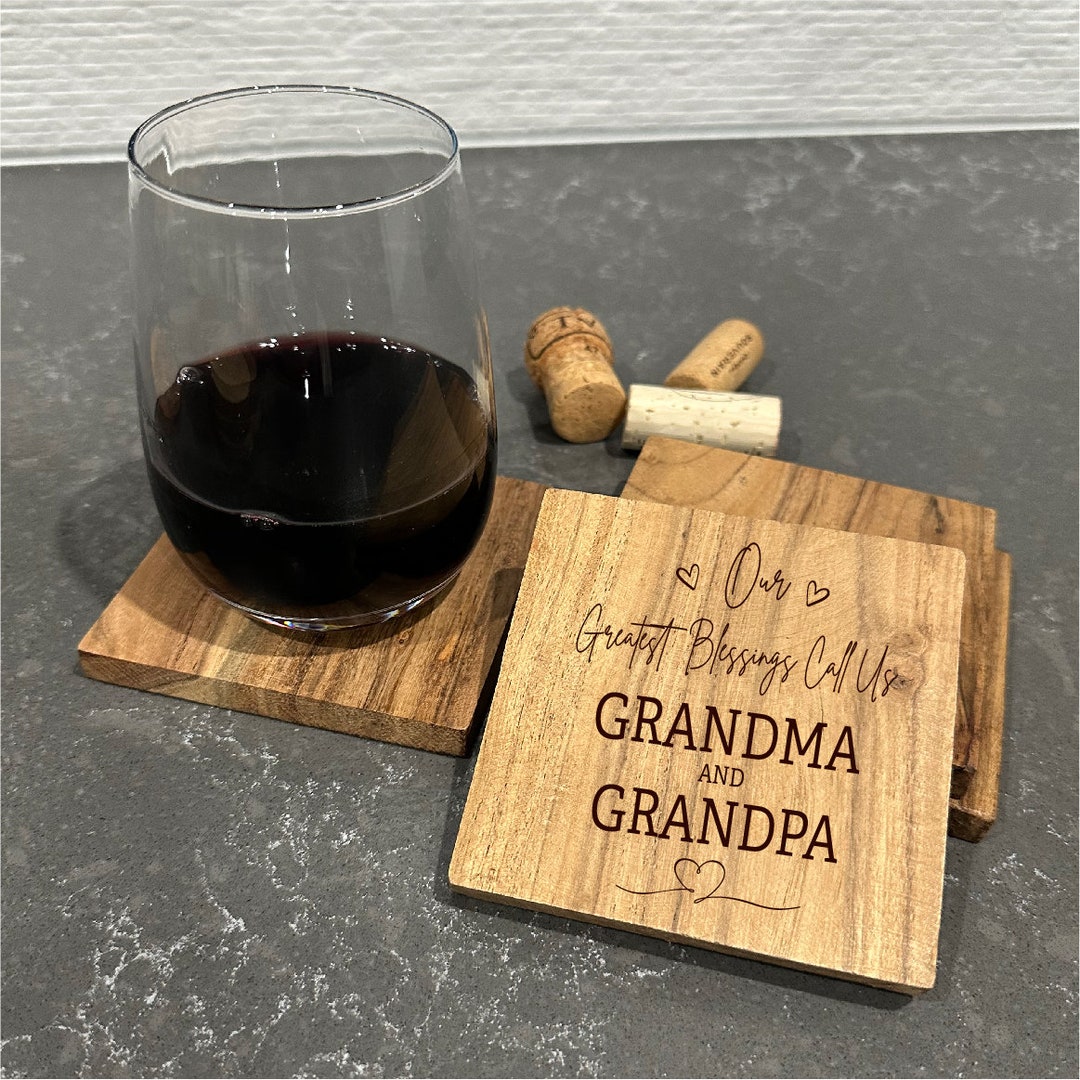 Engraved Wood Coasters, Custom Grandma Coasters - Etsy