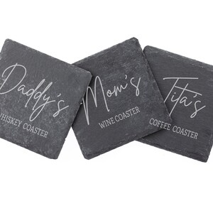 Custom Slate Coasters, Engraved Coasters 4x4 Set, Laser Etched Novelty ...