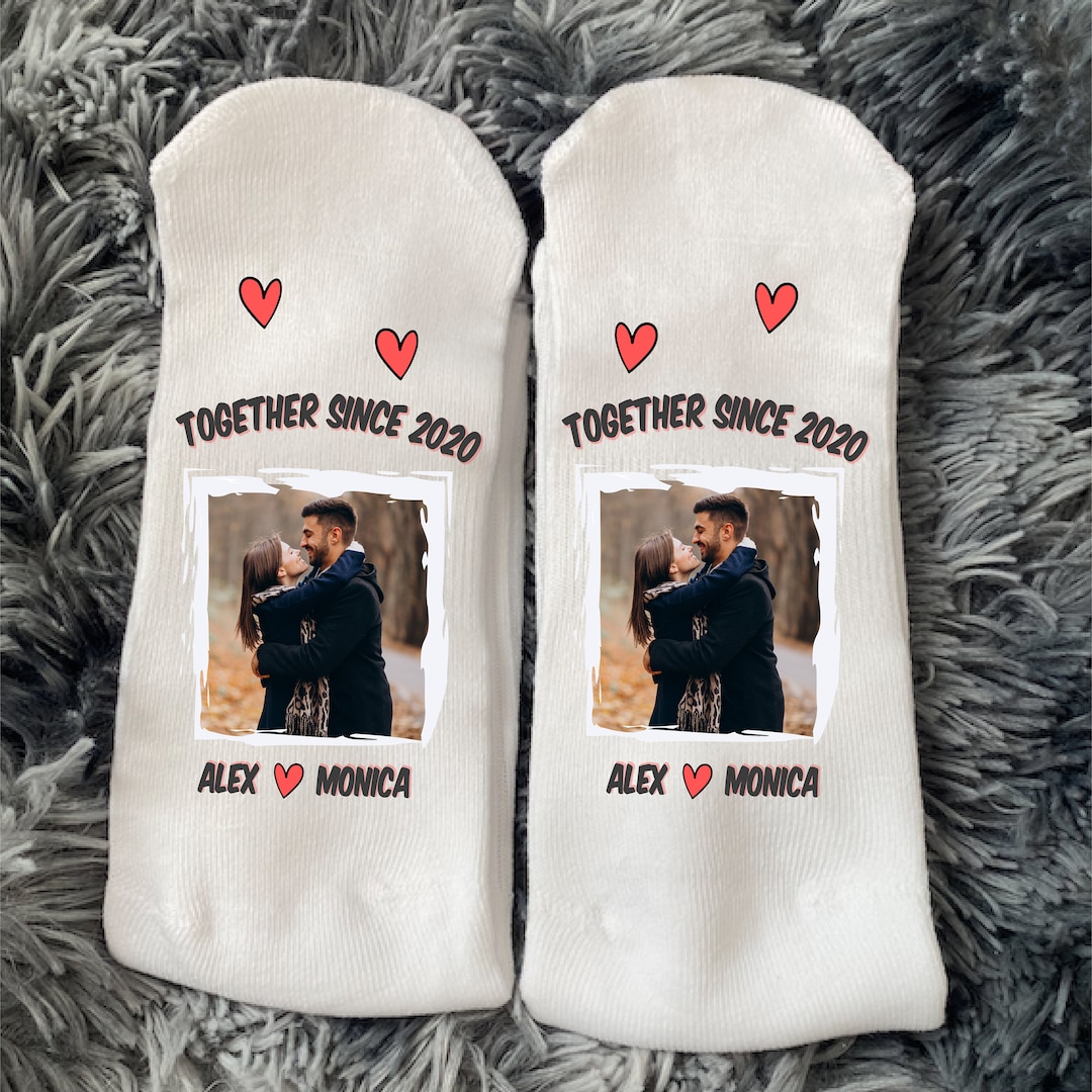 Custom Photo Socks, Custom Couple Names, Valentine's Day Gift, Together ...