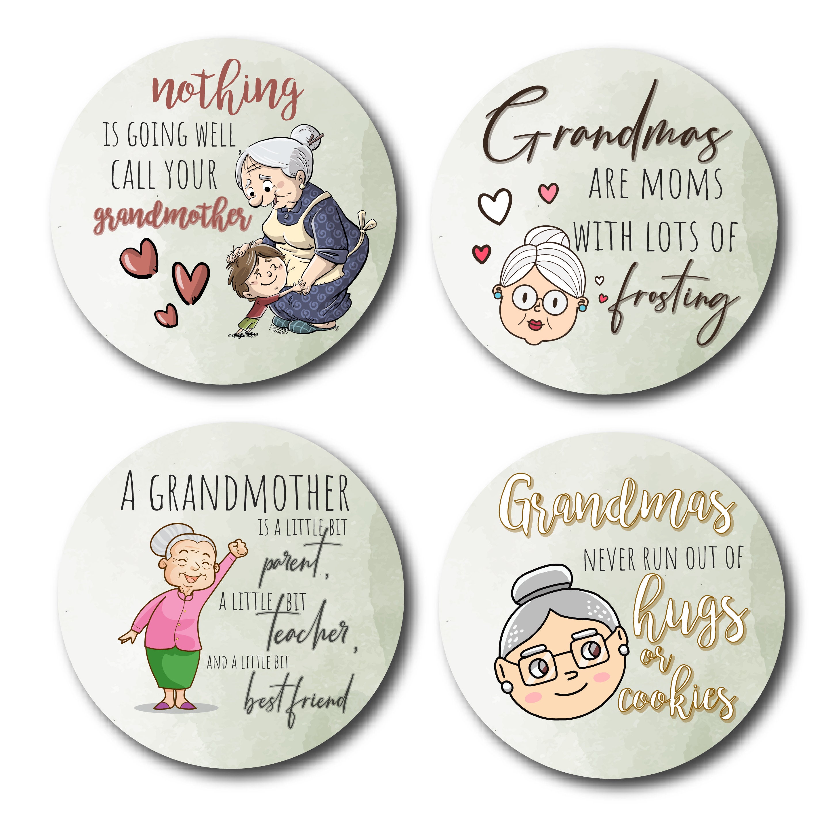 Grandma Custom Coasters: Funny MDF Birthday Gift - Etsy