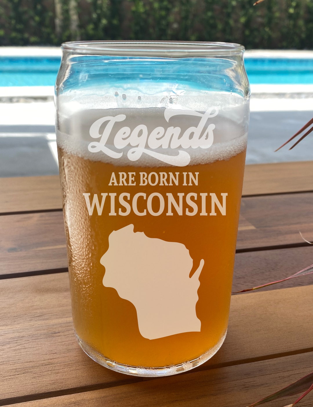 Personalized Wisconsin Beer Glass, Custom State Glass 16oz - Etsy