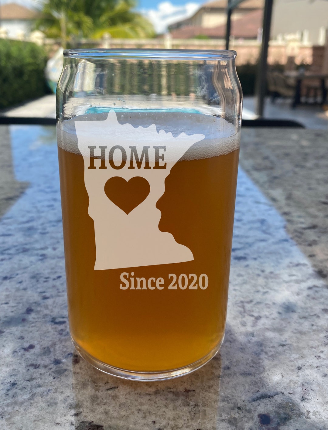 Personalized Minnesota State Beer Glasses, Minnesota Glass, Minnesota ...