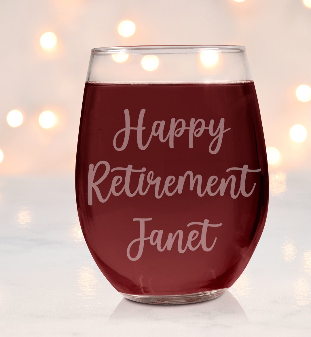 Retirement Stemless Wine Glass, Gifts for Retirees, Retirement Present ...