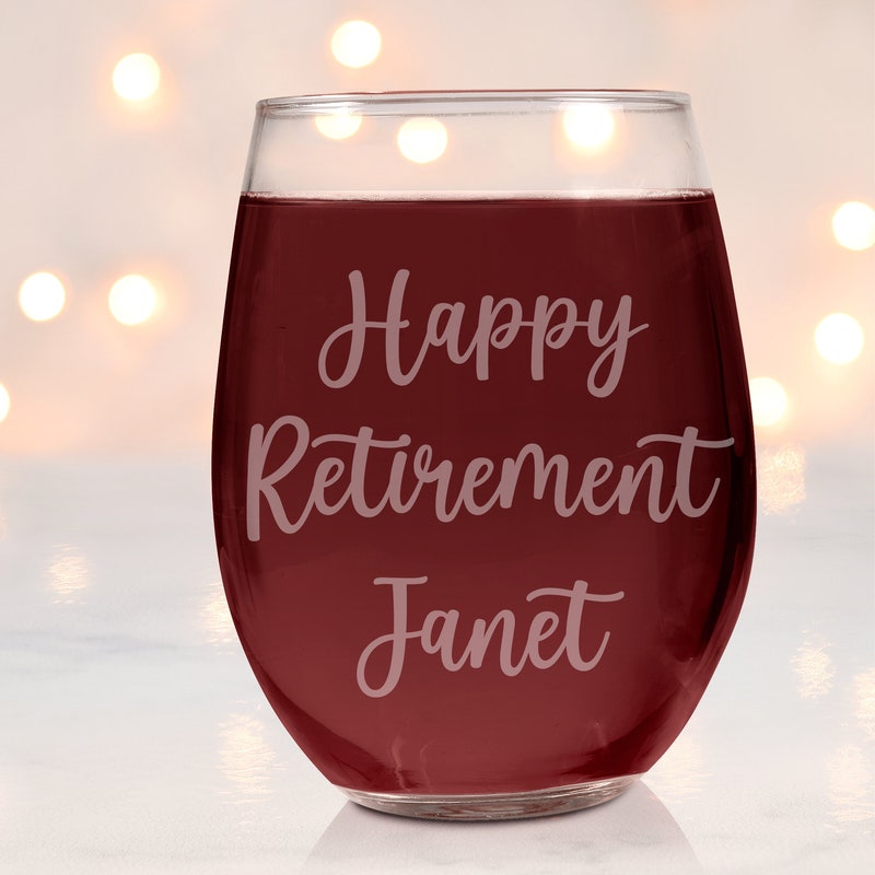 Retirement Wine Glass - Etsy