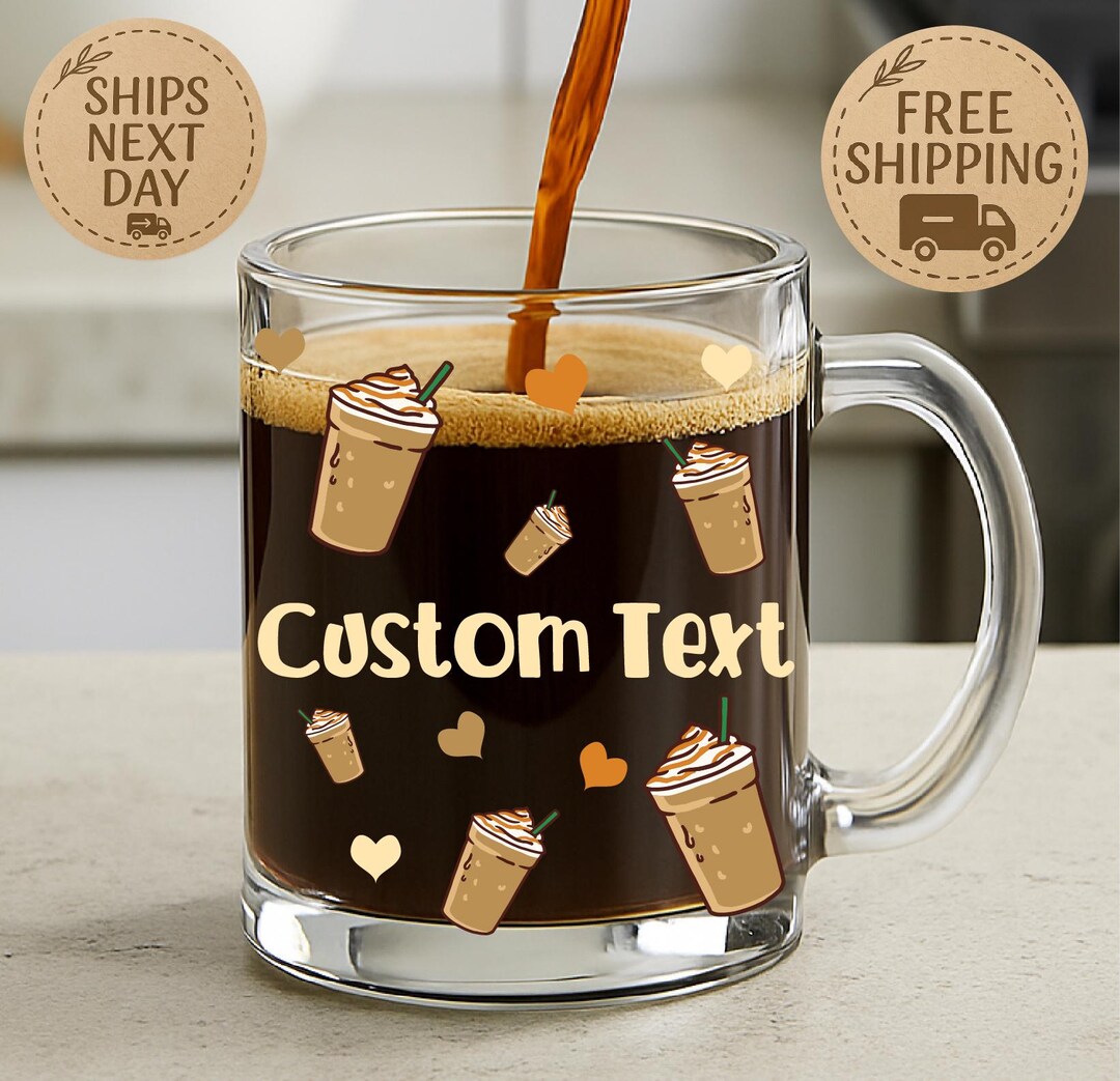 Custom Frappuccino Glass Mug With Name – Personalized Frappe Iced ...