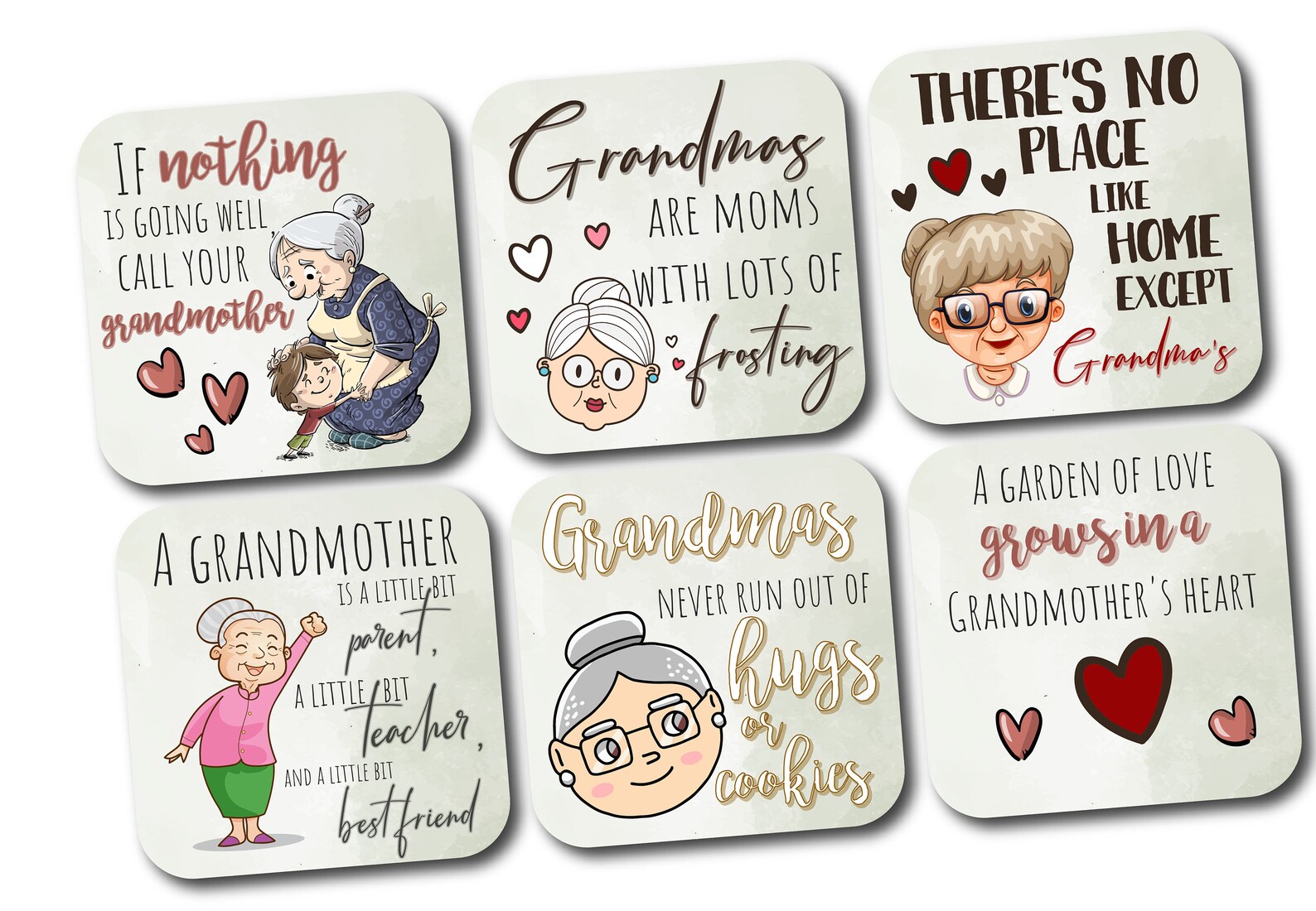 Grandma Custom Coasters: Funny MDF Birthday Gift - Etsy