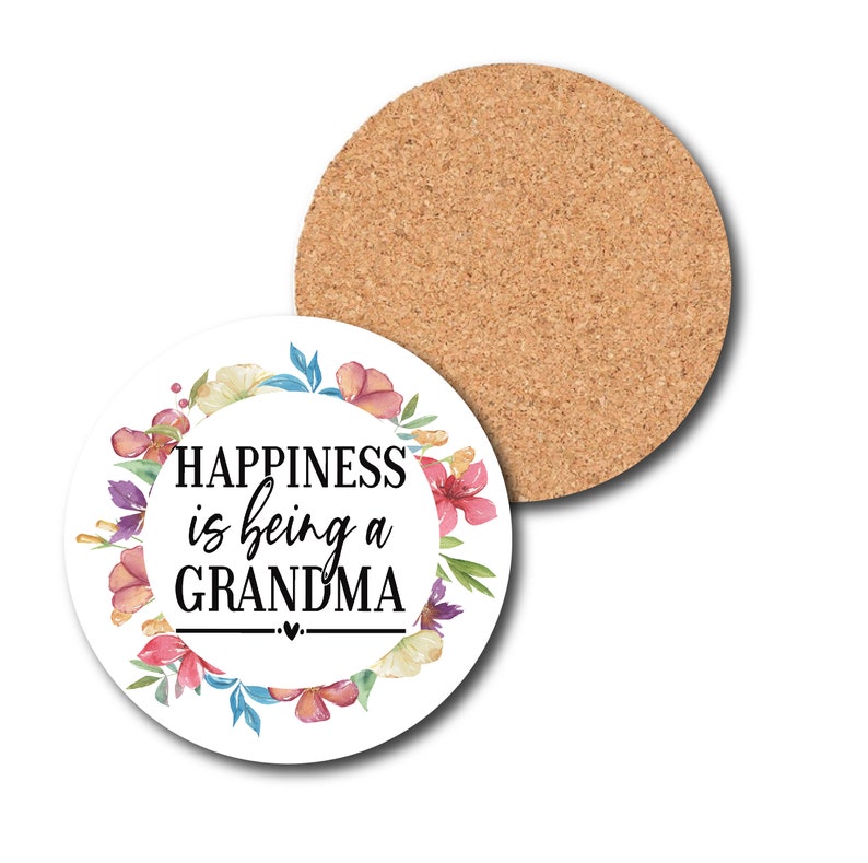 Custom Grandma Coasters, Floral MDF Drink Coaster Set - Etsy