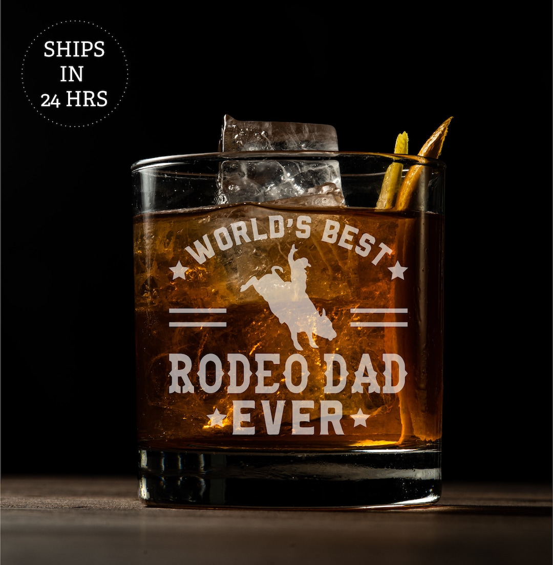 Dad Whiskey Glass, Whiskey Engraved Glass, Rodeo Gifts - Etsy
