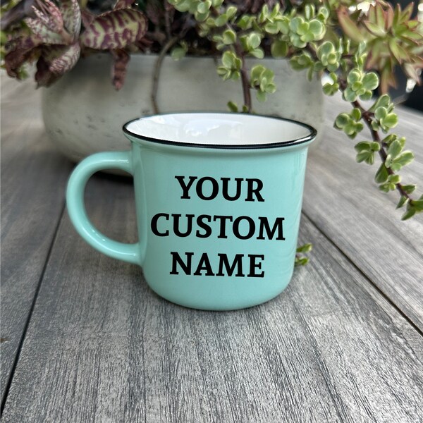 Custom Teal Coffee Cup - Etsy