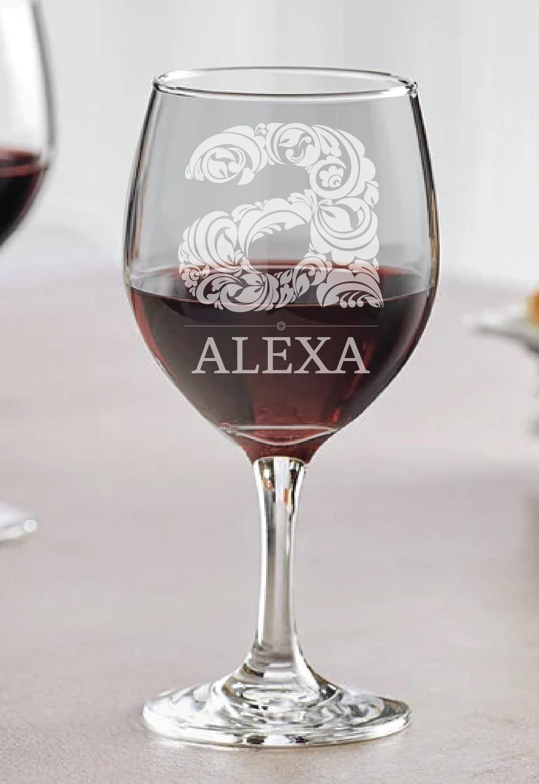 Personalized Wine Glass With Name, Wine Glass With Stem, Etched Wine ...