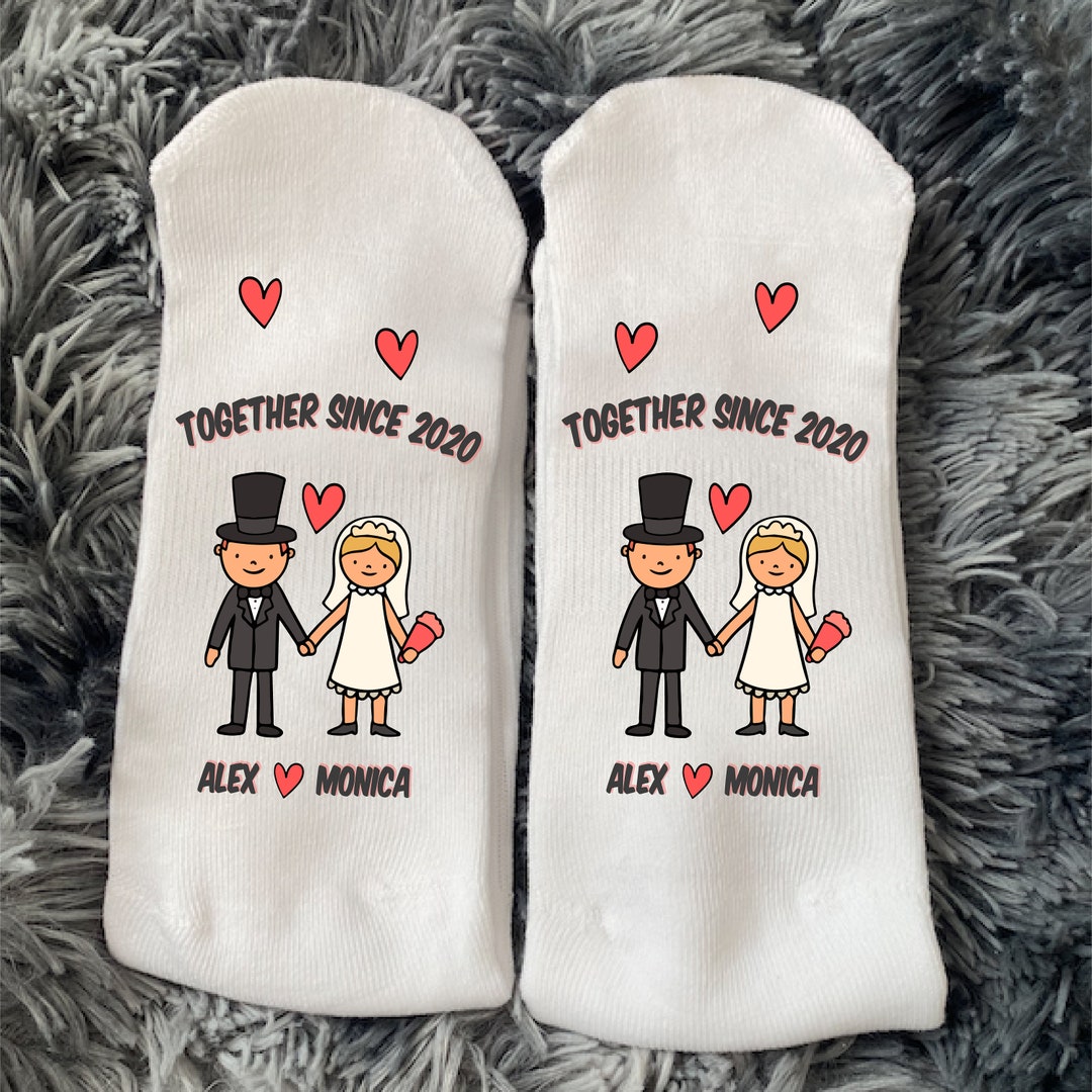 Wedding Couple Socks, Anniversary Custom Names, Valentine's Day Gifts ...