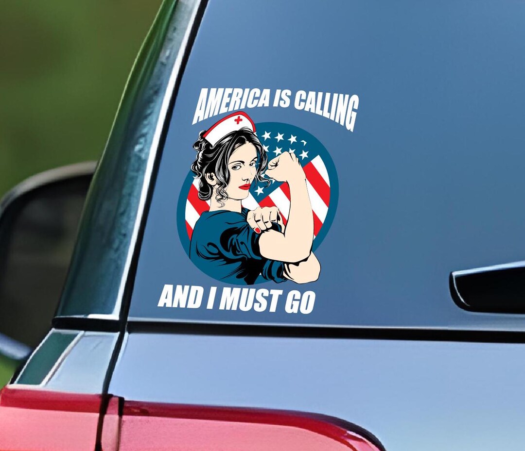 American Nurse Bumper Decal, Nurse Car Decal – Nurse Mom Sticker for ...