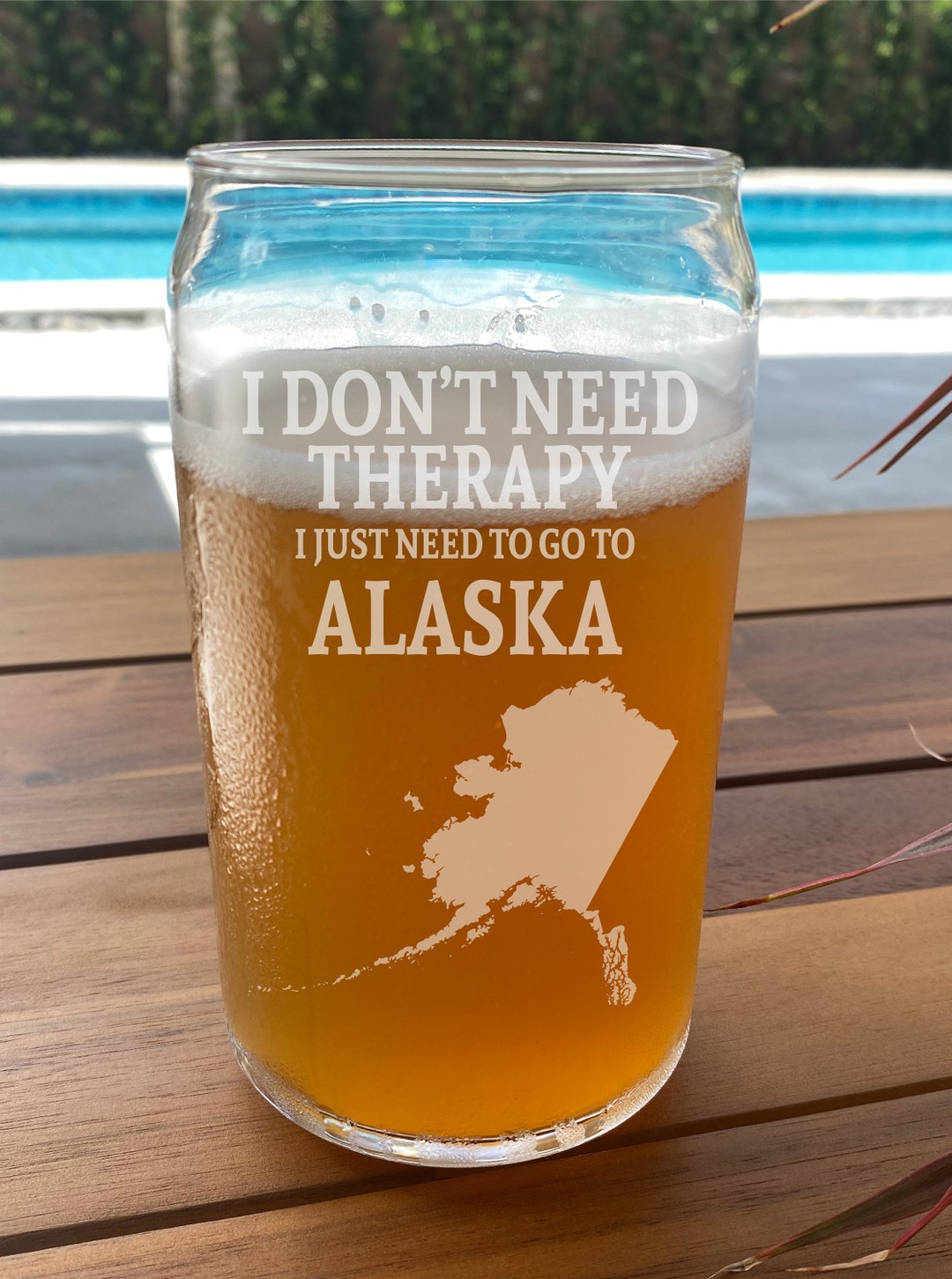 Alaska Engraved Beer Glass, Custom Etched Beer Glass - Etsy