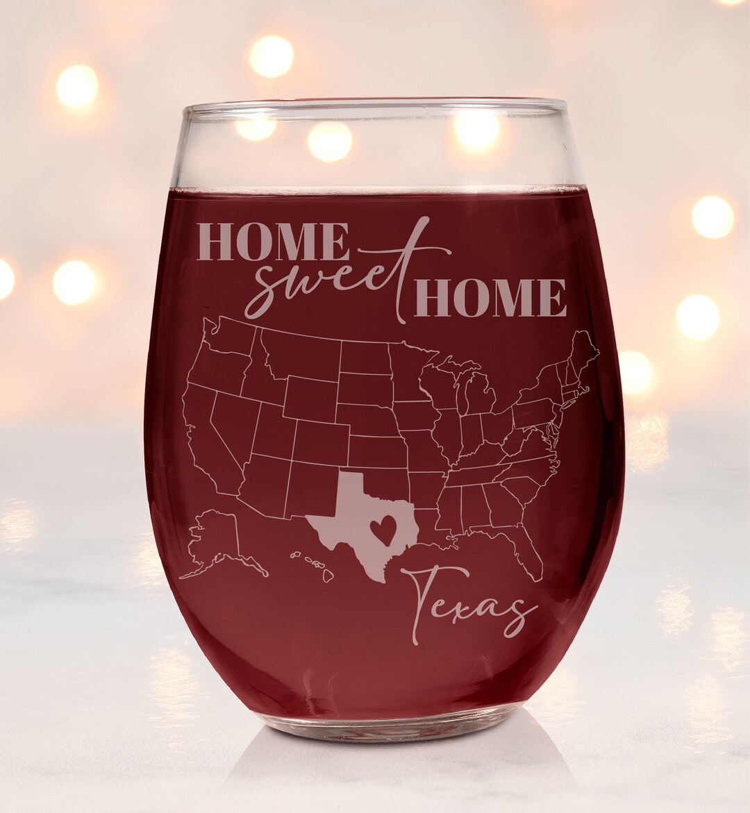Personalized State Map Wine Glass | Home Sweet Home, Moving Gift - Etsy ...
