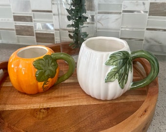 Pumpkin Shaped Mug, White Pumpkin Cup, Hello Pumpkin, Fall Mug ...