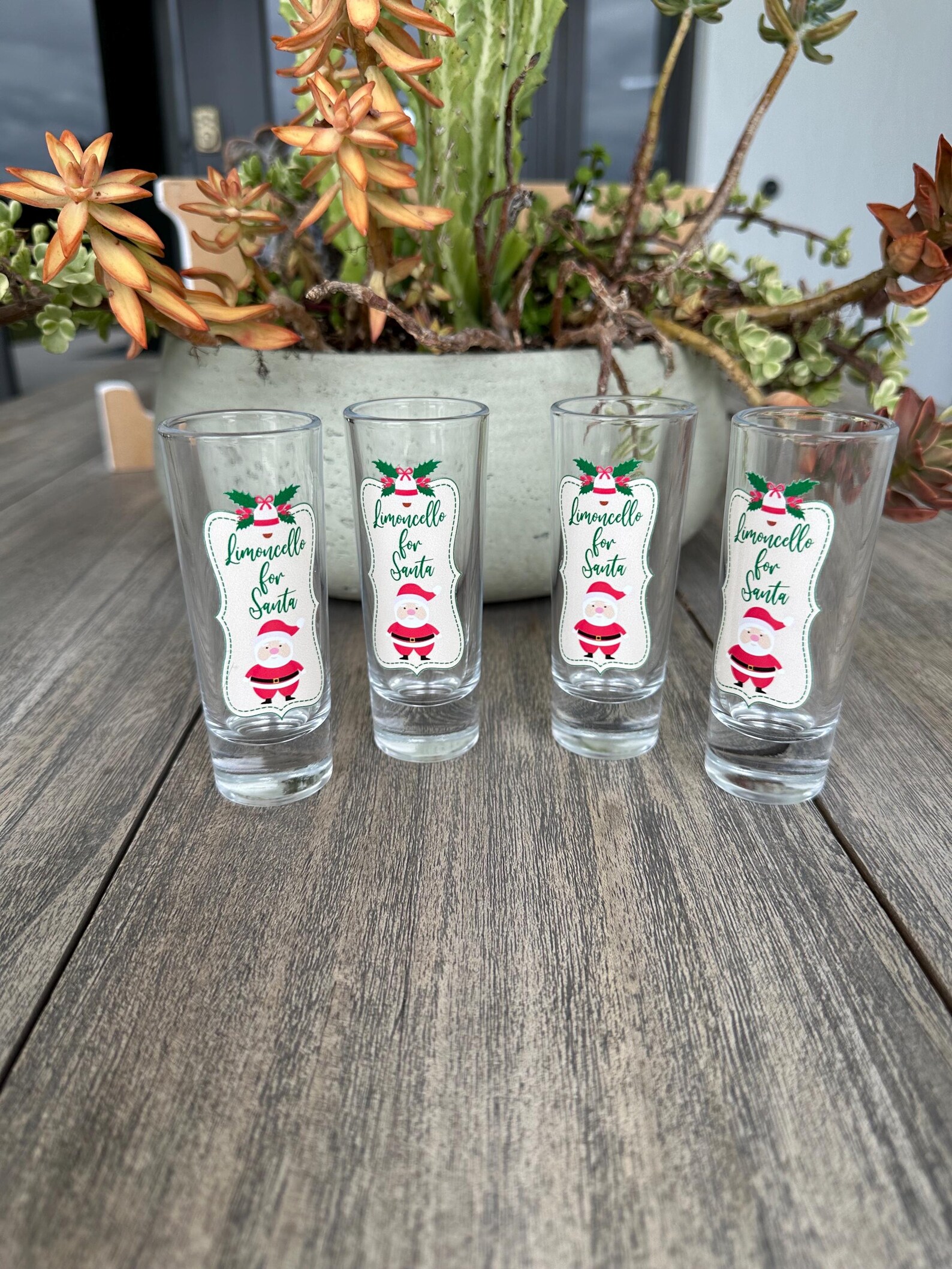 Personalized Santa Shot Glasses, Christmas Holiday Party Favors - Etsy