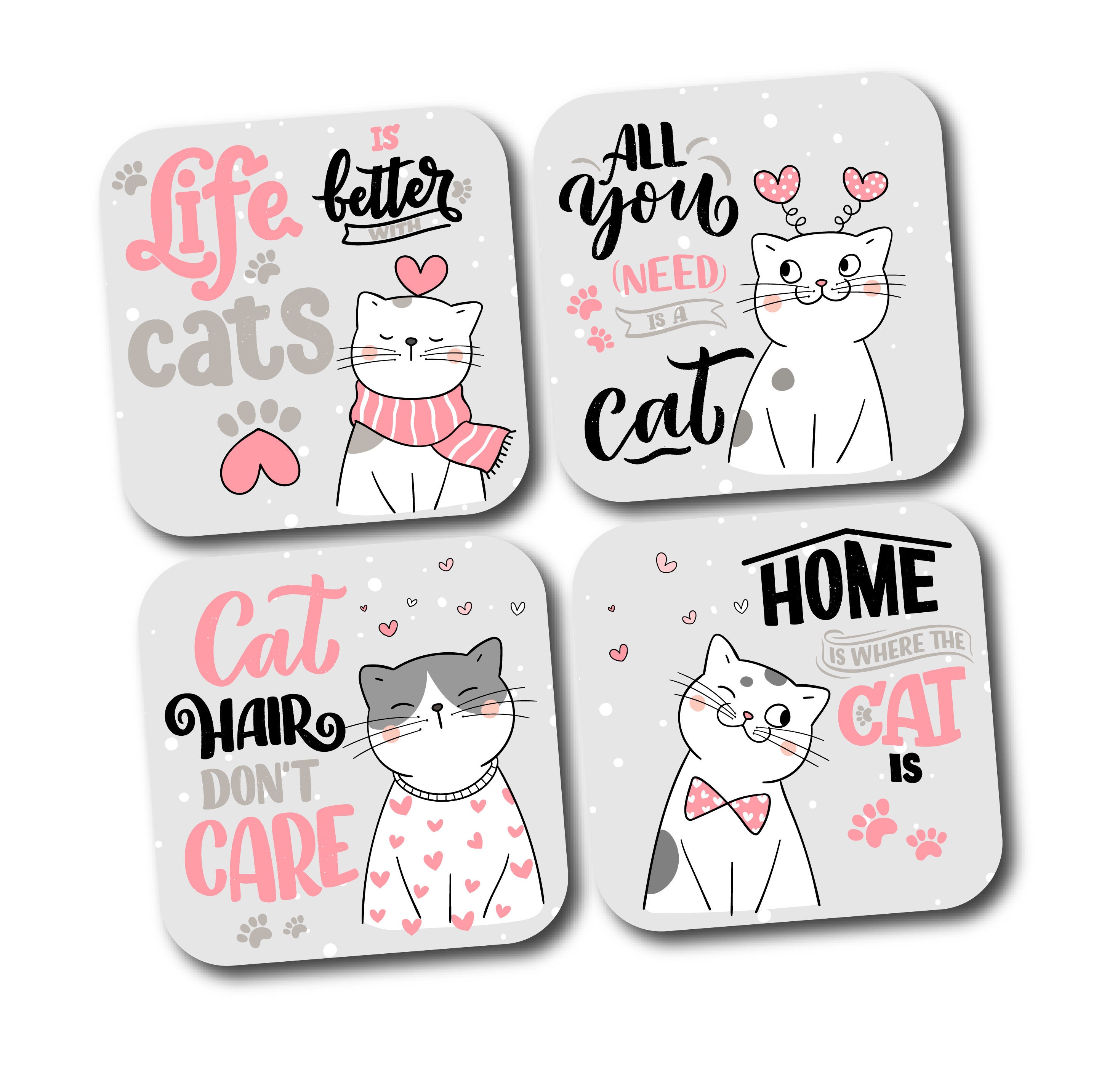 Cats Coasters, Custom Birthday Gift, Wood Protection Kitty Gift - Etsy
