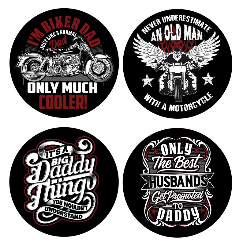 Biker Dad Coasters Motorcycle Coasters for Drinks - Etsy