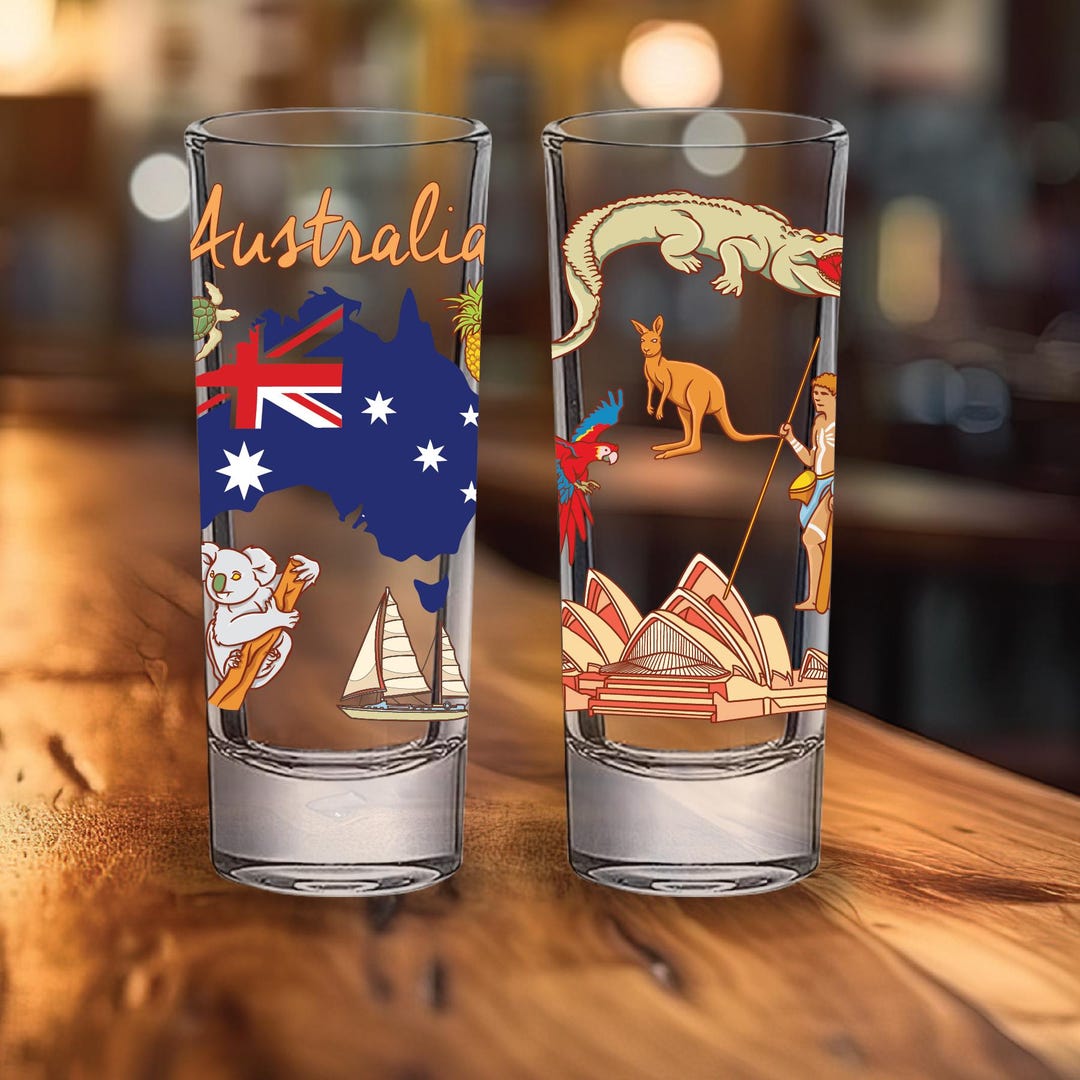 Australia Shot Glass, Personalized Tequila Glasses, Australian Gifts ...