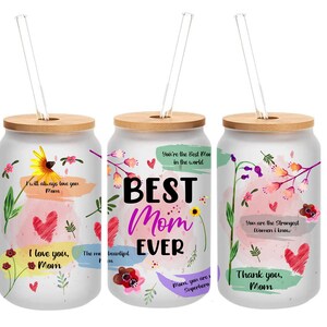 Best Mom Frosted Can, Frosted Glass Can, 13oz Tumbler - Etsy